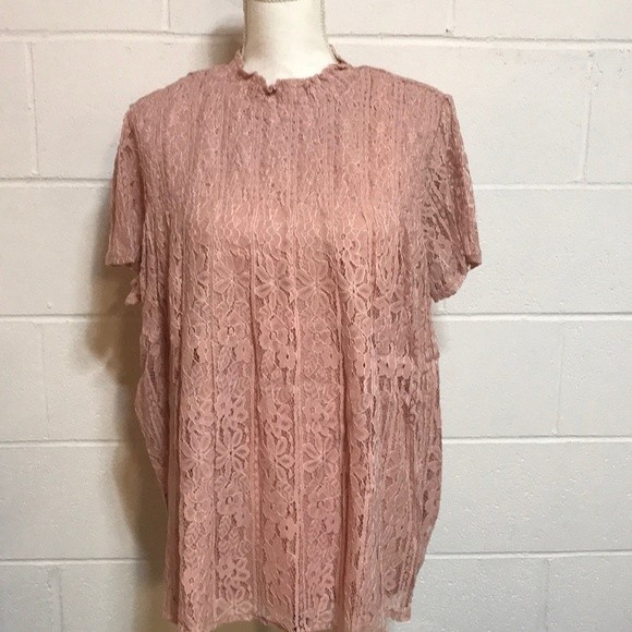 Kate & Mallory | Tops | Kate Mallory Mock Neck Lace Top Nwot | Poshmark